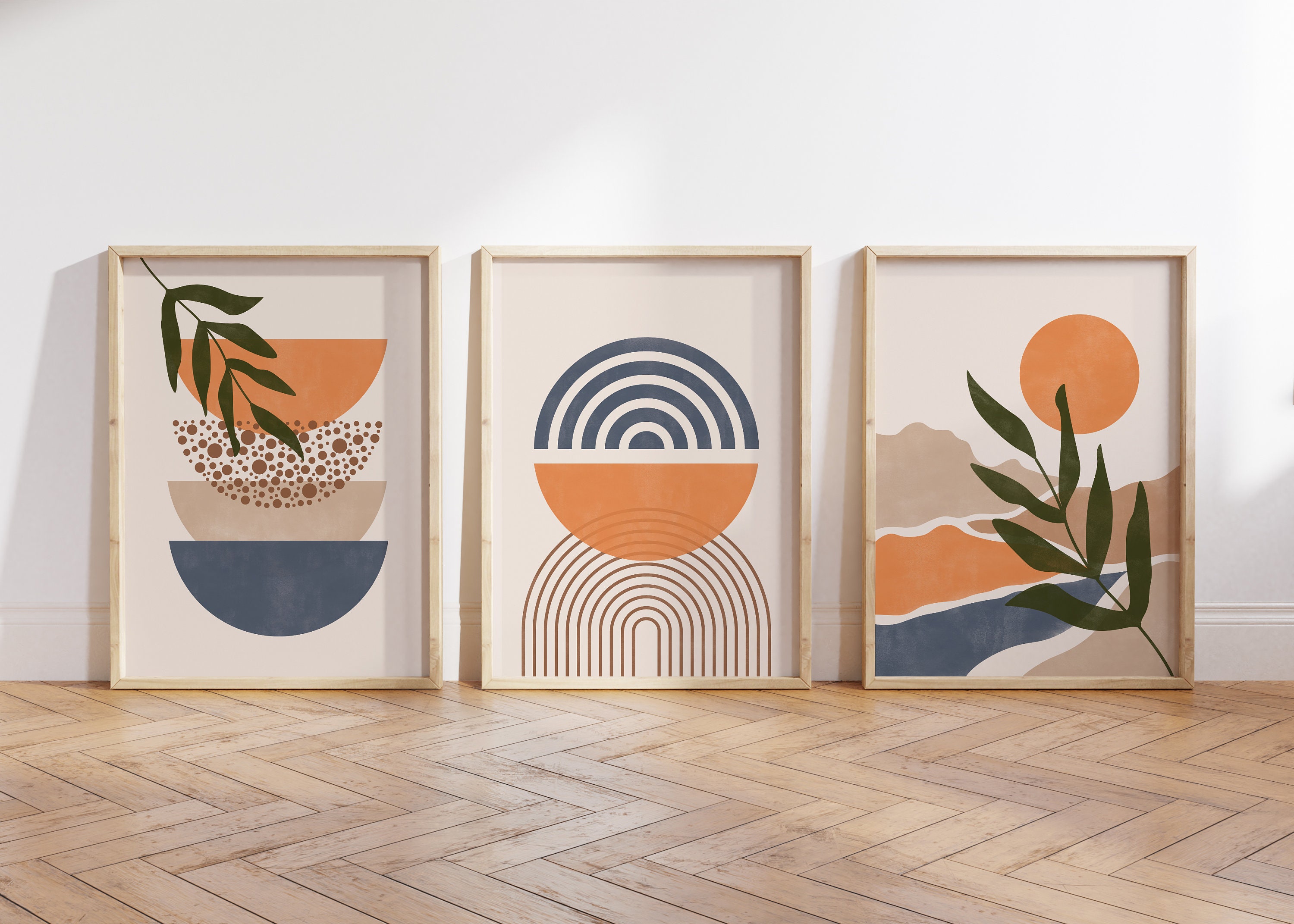 Boho Abstract Wall Art Prints, Boho Wall Decor, Set of 3 Wall Prints ...