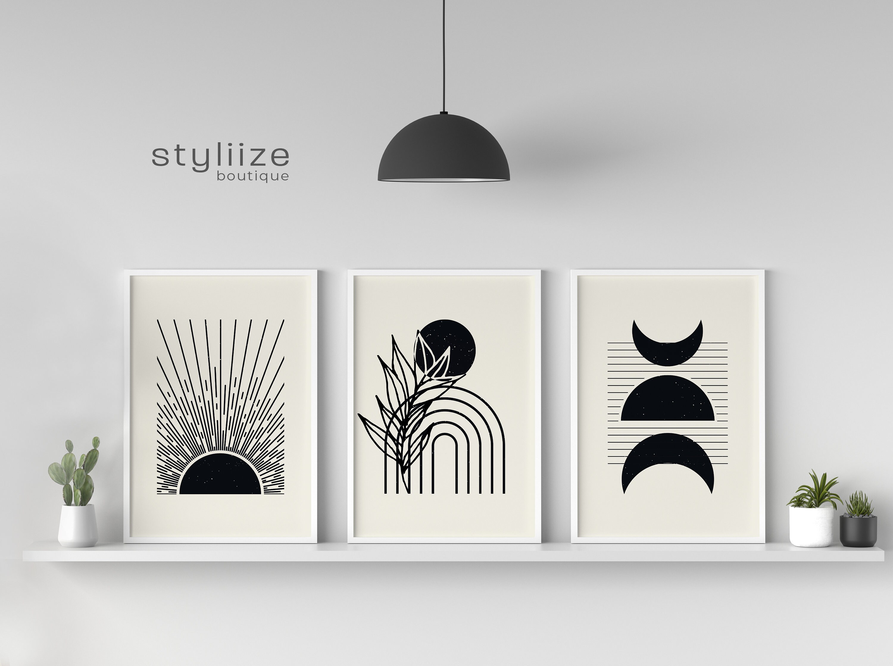 Boho Wall Prints Neutral Boho Wall Art Set of 3 Posters - Etsy UK