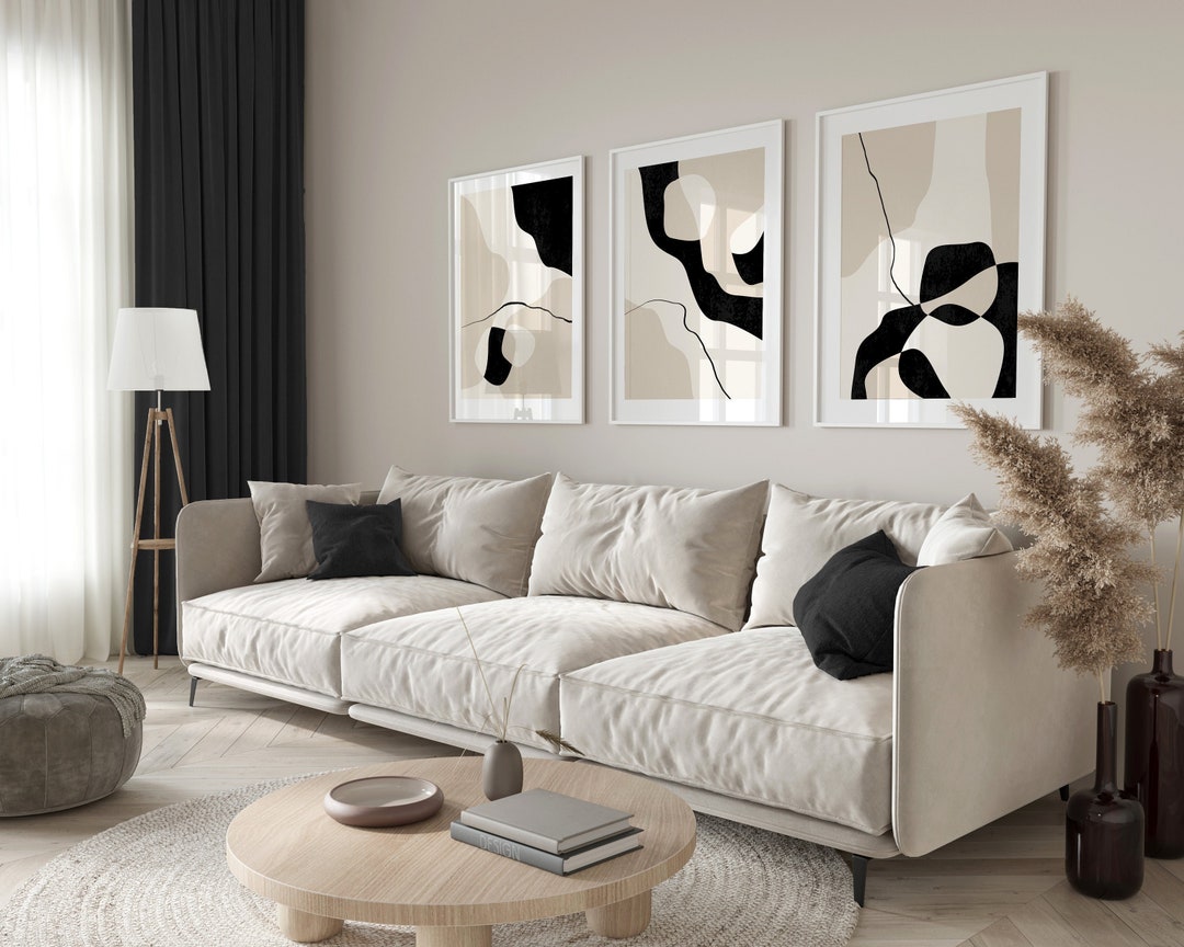 Abstract Wall Art Prints, Abstract Art, Set of 3 Wall Prints, Modern ...