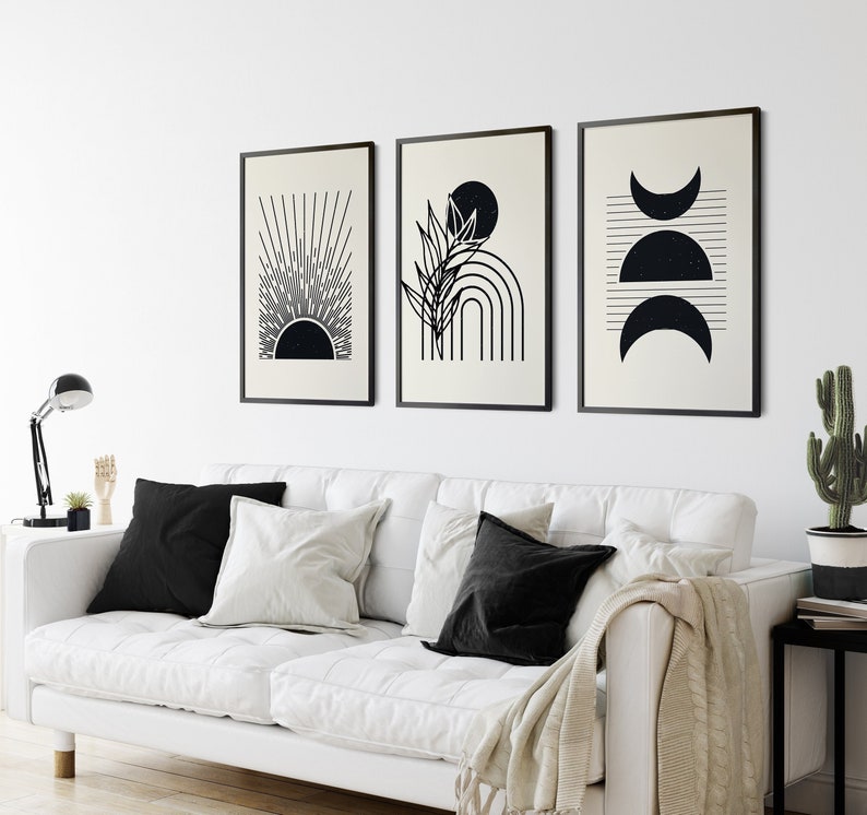 Boho Wall Prints Neutral Boho Wall Art Set of 3 Posters - Etsy UK
