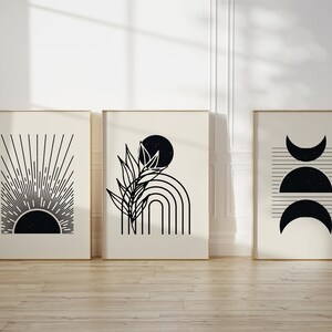 Boho Wall Prints Neutral Boho Wall Art Set of 3 Posters - Etsy UK