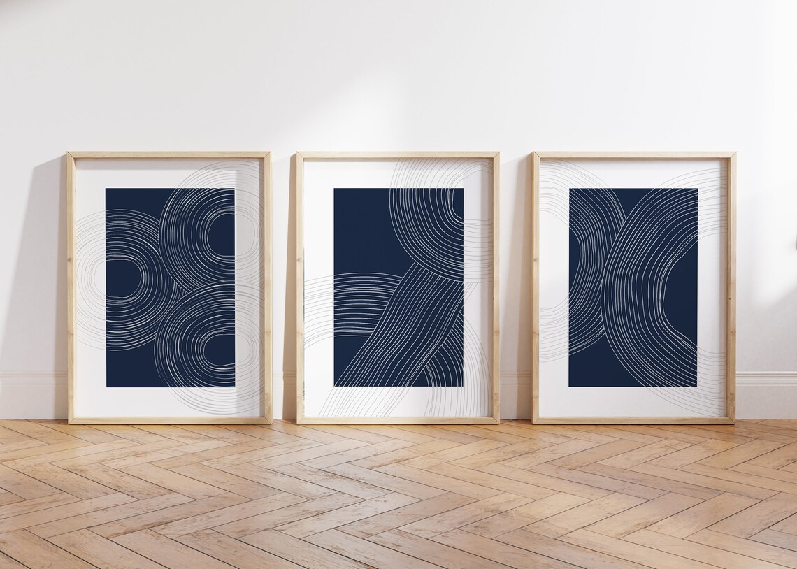 Blue Wall Prints Abstract Wall Prints Blue Wall Art Bluel - Etsy