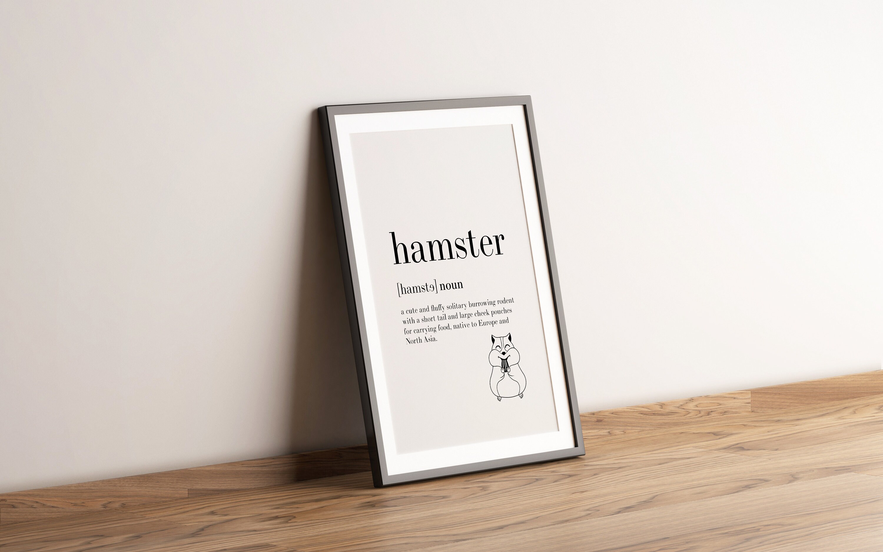 Hamster Definition Print Pet Hamster Wall Print Hamster Noun - Etsy