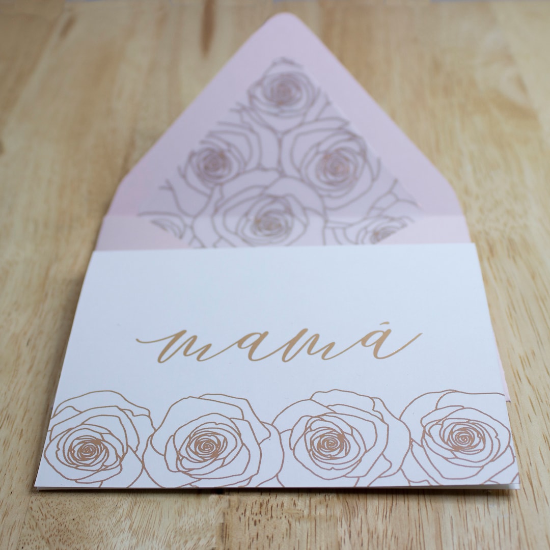 Tarjeta Para Mamá - Card Made With Rose Gold Foil - Etsy