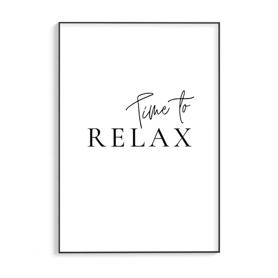 Time to Relax Poster Typography Positive Quote Bedroom - Etsy