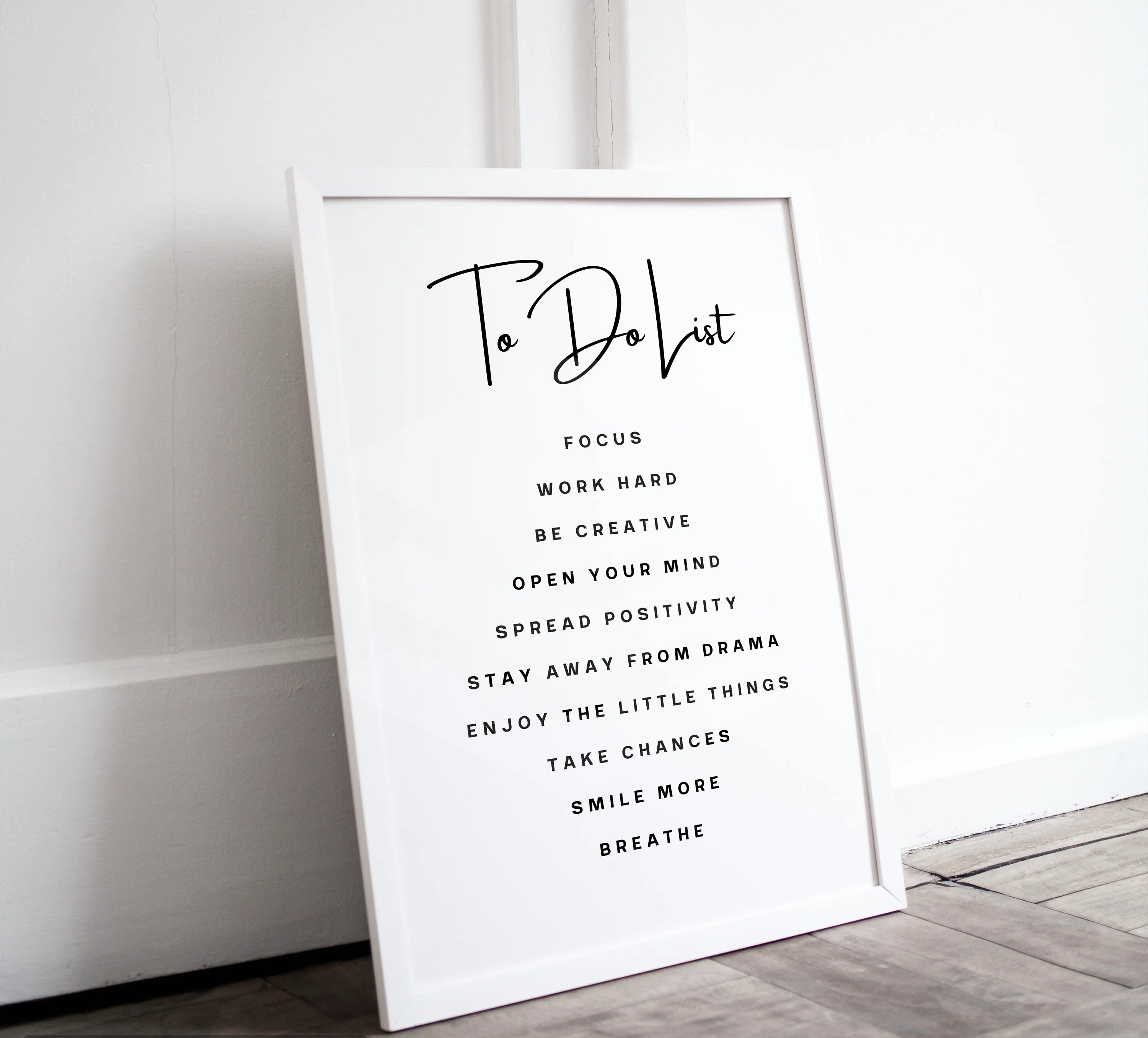 To Do List Poster Motivational Typography Scandinavian Boho Home Décor ...