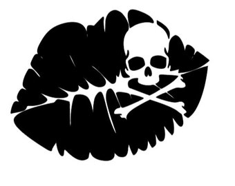 Lip Svg With Skull and Cross Bones - Etsy Canada