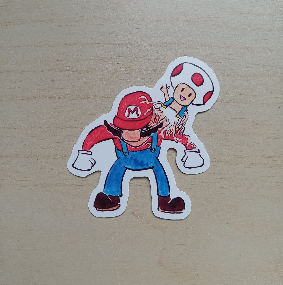Parasitic Mushroom Toad Mario Sticker - Etsy