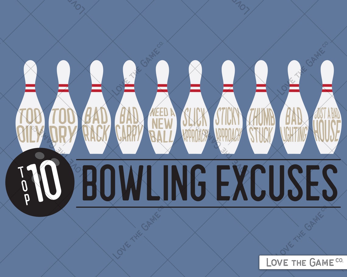 Top 10 Bowling Excuses Funny SVG - Etsy