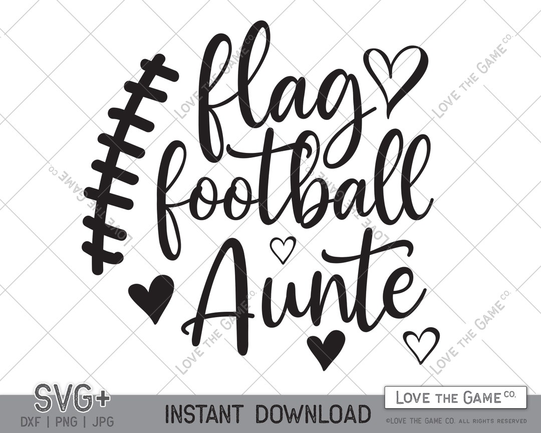 Girls Flag Football Aunte SVG - Etsy