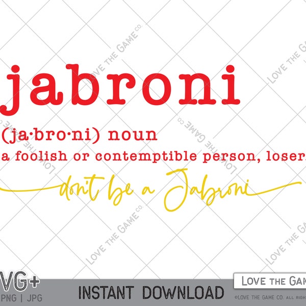 Jabroni Definition Svg - Etsy New Zealand