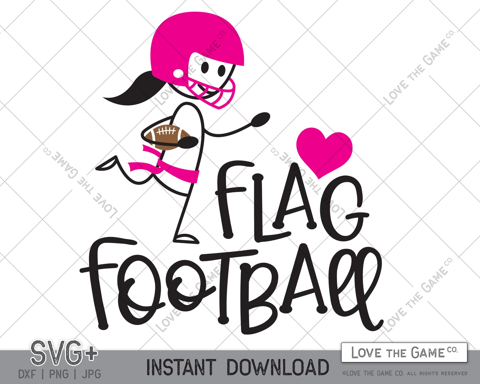 Cute Flag Football Girl Stick Figure SVG - Etsy