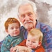 Painted Family Portrait, Loss of Father Gift for Daughter, Memorial ...