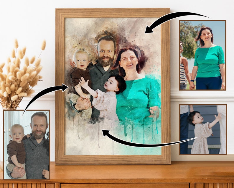 Painted Family Portrait Loss of Father Gift for Daughter - Etsy