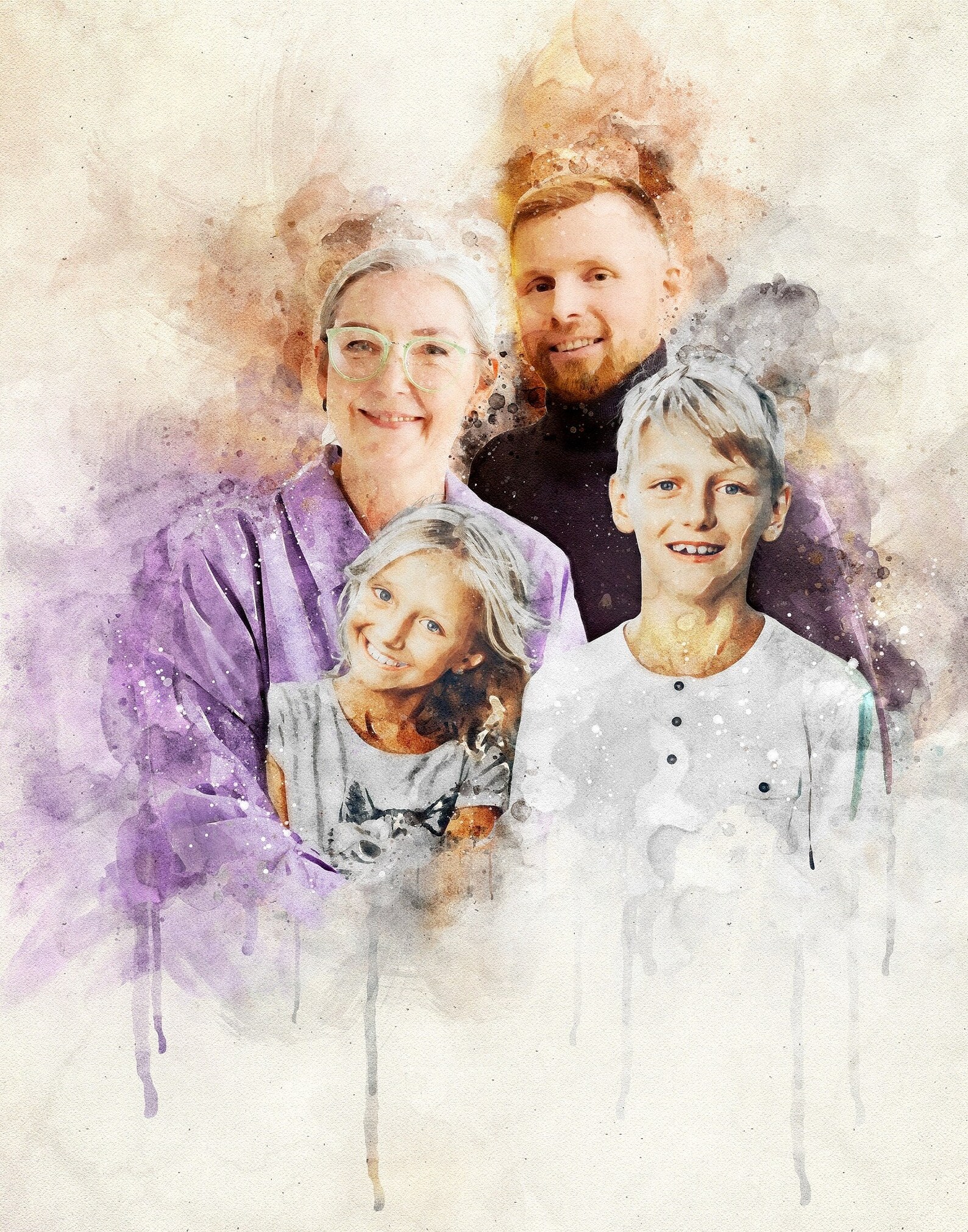 Painted Family Portrait Loss of Father Gift for Daughter - Etsy