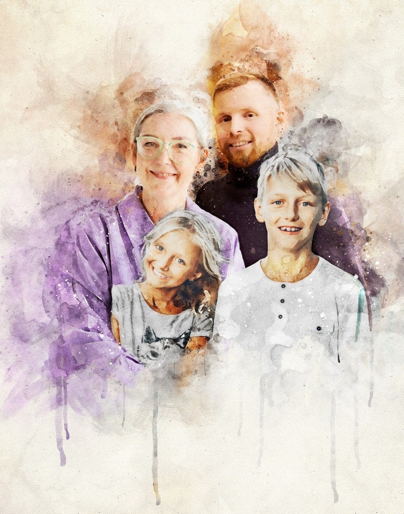 Painted Family Portrait Loss of Father Gift for Daughter - Etsy