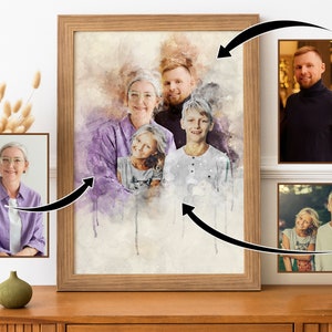 Painted Family Portrait, Loss of Father Gift for Daughter, Memorial ...