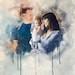 Painted Family Portrait, Loss of Father Gift for Daughter, Memorial ...