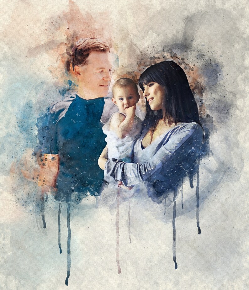 Painted Family Portrait Loss of Father Gift for Daughter - Etsy