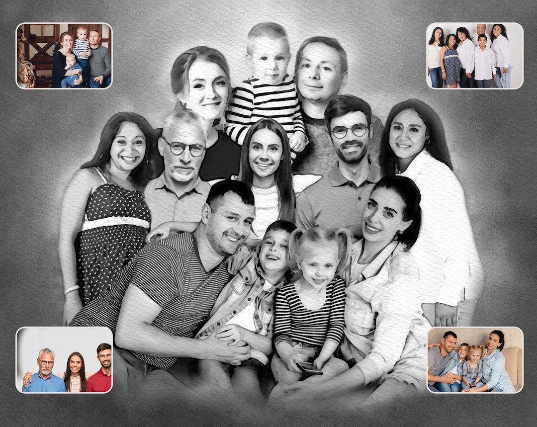 Combine Photos Into a Drawing - Add Person to Photo - Add Deceased ...