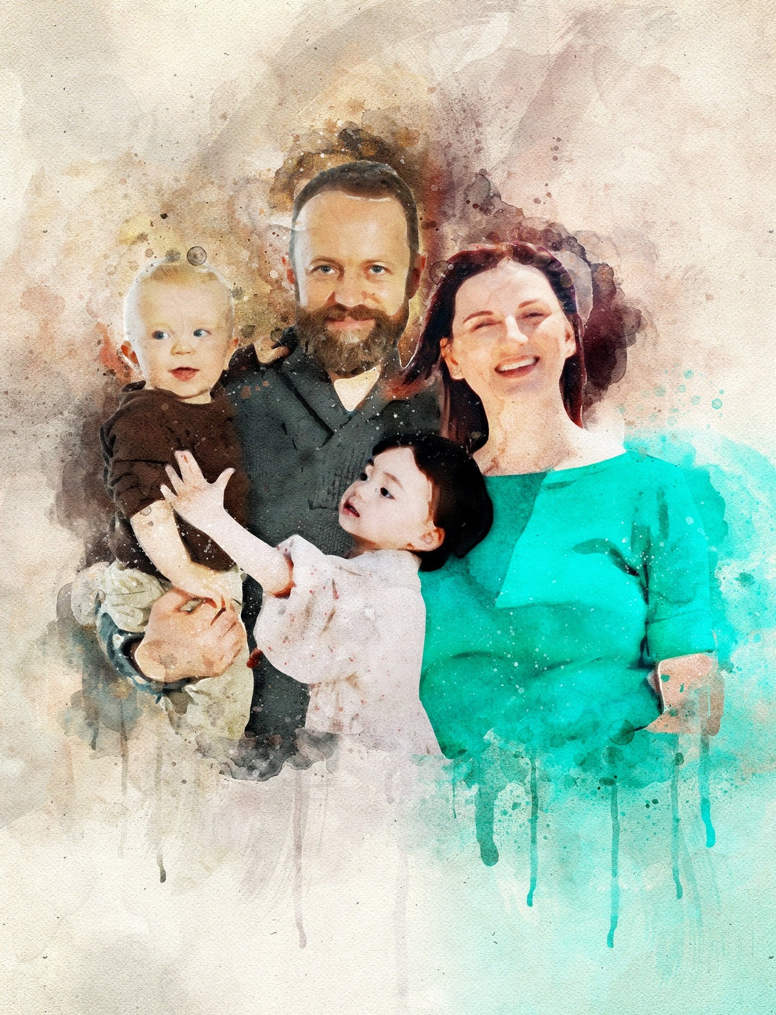 Painted Family Portrait Loss of Father Gift for Daughter - Etsy