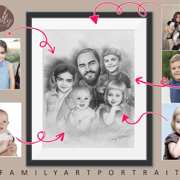 Merge Photos Pencil Drawing - Etsy