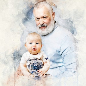 Painted Family Portrait, Loss of Father Gift for Daughter, Memorial ...