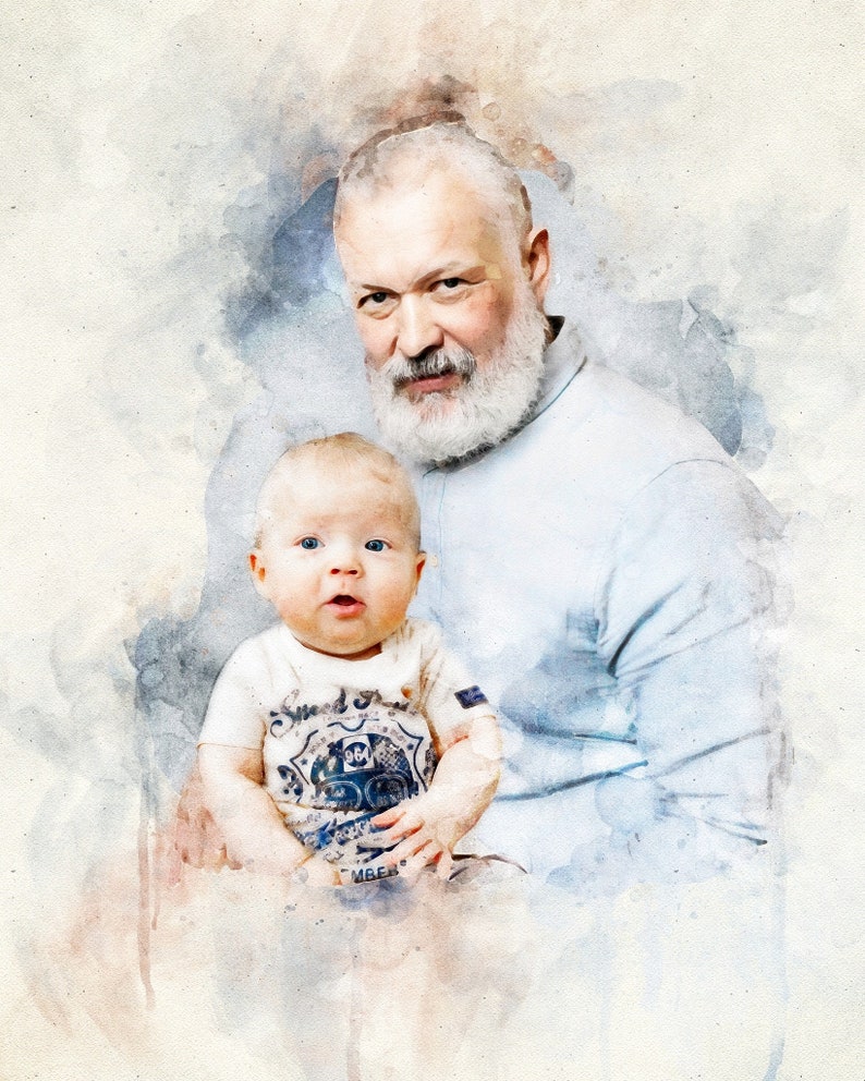Painted Family Portrait, Loss of Father Gift for Daughter, Memorial ...