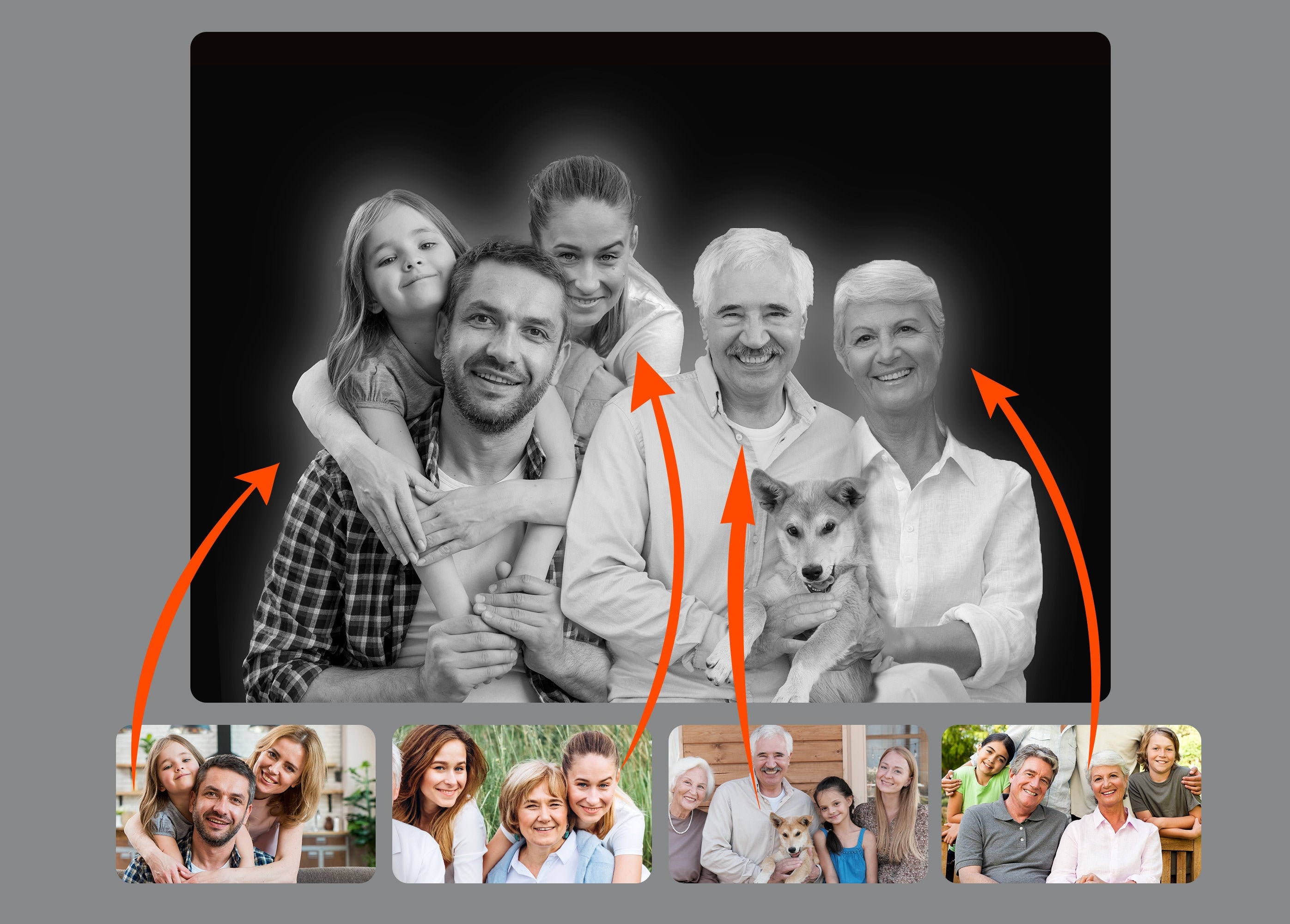 Photo Edit Merge, Add Deceased to Photo, Merge Multiple Photos, Family ...