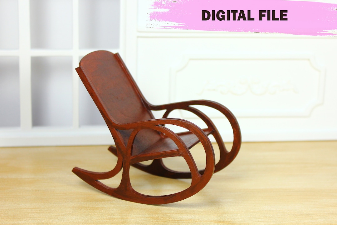 SVG File for Cut 1:12 Miniature Rocking Chair - File for Laser Cutting ...