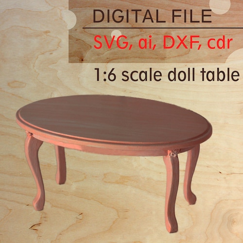 Svg Doll Furniture Dollhouse Table Svg 1:6 Scale Svg File - Etsy