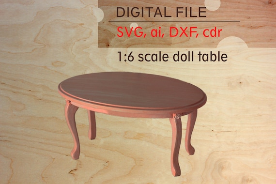 Svg Doll Furniture Dollhouse Table Svg 1:6 Scale Svg File | Etsy