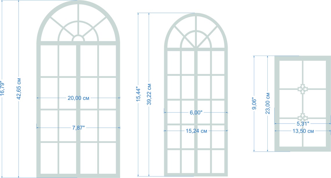 Svg Dollhouse Windows, 1:6 Scale Svg File, Digital Miniature for Doll ...