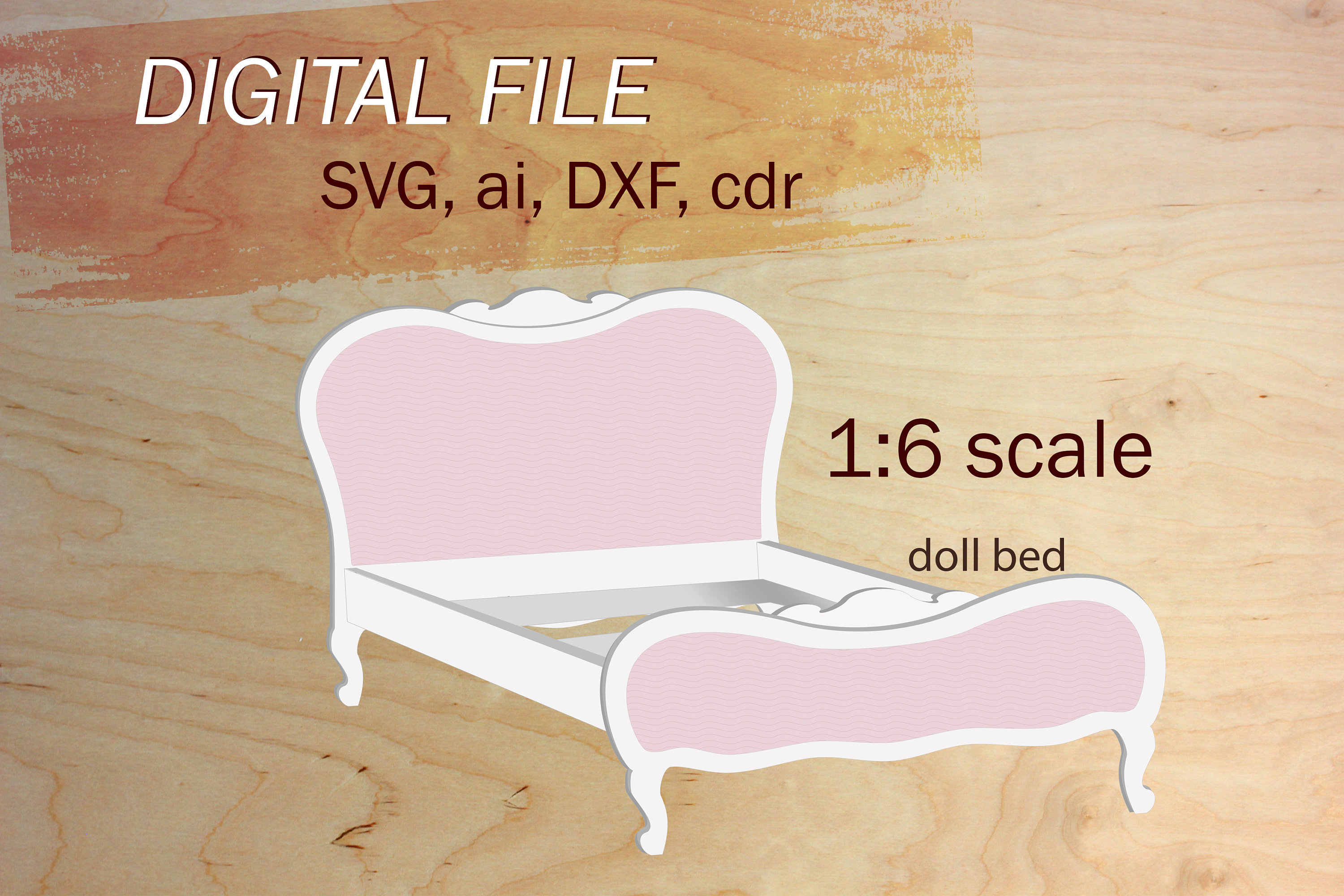 Svg 1/6 Scale Furniture, Digital Doll Bed, Svg Doll Furniture, 1:6 ...