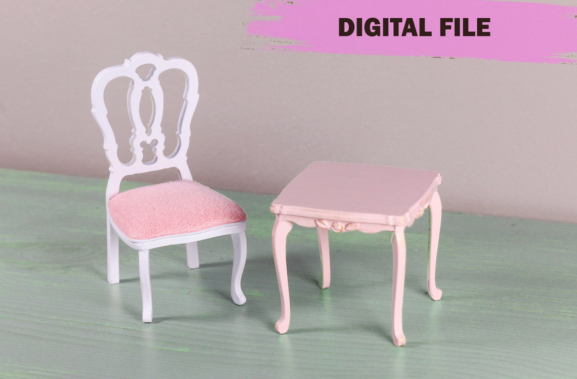 Dollhouse Svg Chair Dollhouse Furniture 1:12 for Laser Cut Pattern for ...