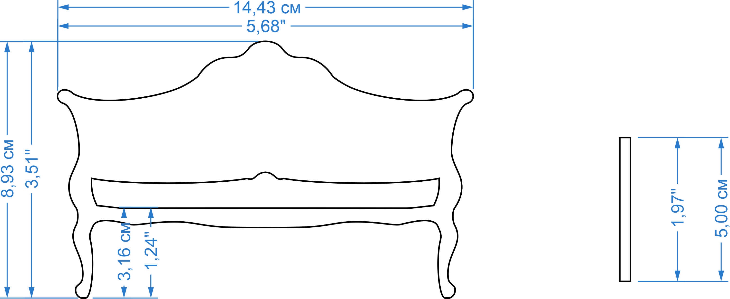 Miniature Furniture SVG File for Cut Dollhouse Sofa 1/12 Scale Pattern ...