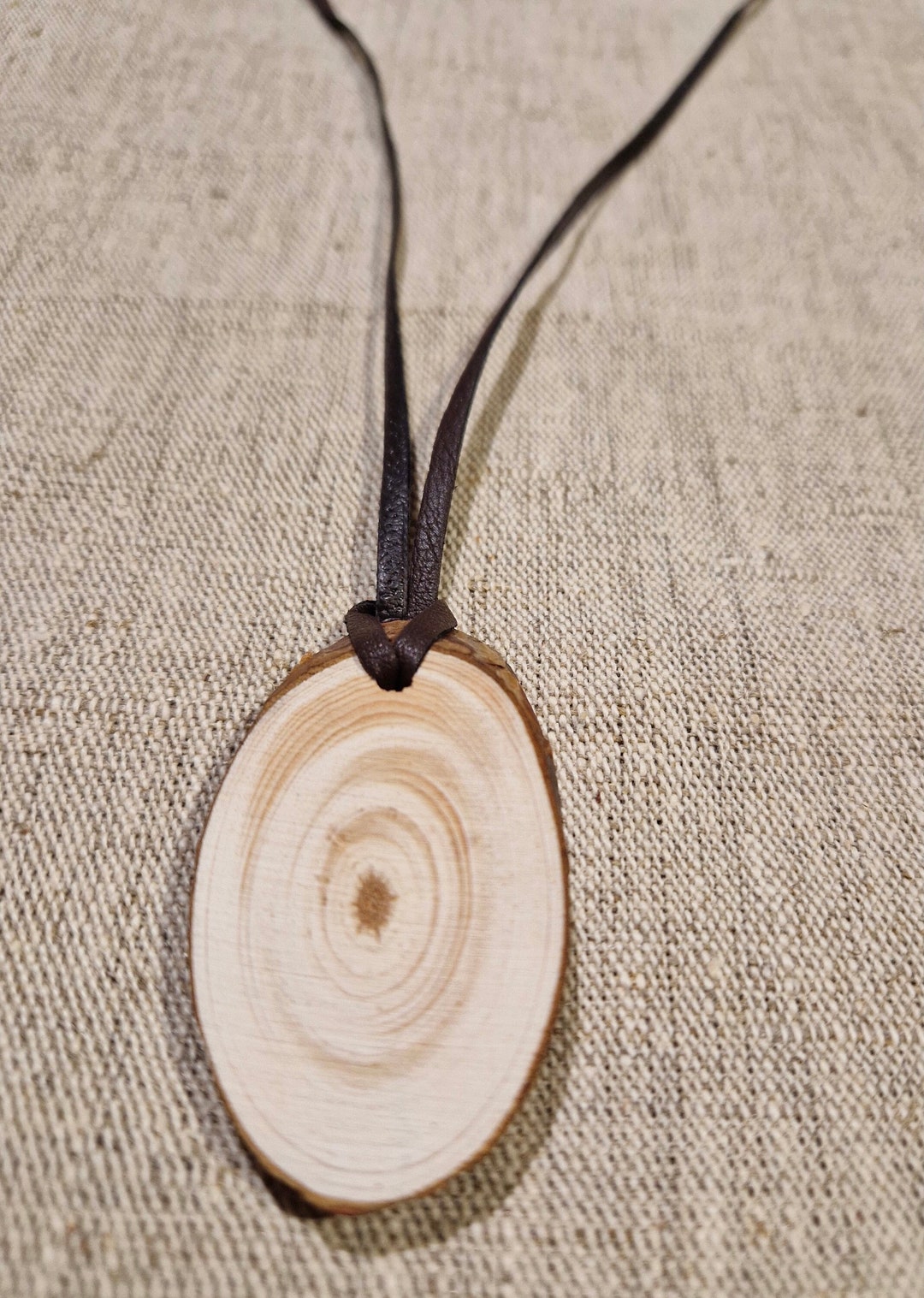 Handmade Wooden Pendant. Pine Wood Slice Pendant Natural Wooden ...