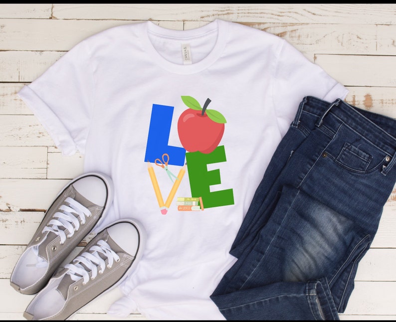 Love School Shirt, Back to School, Inspirational Teacher Shirts ...