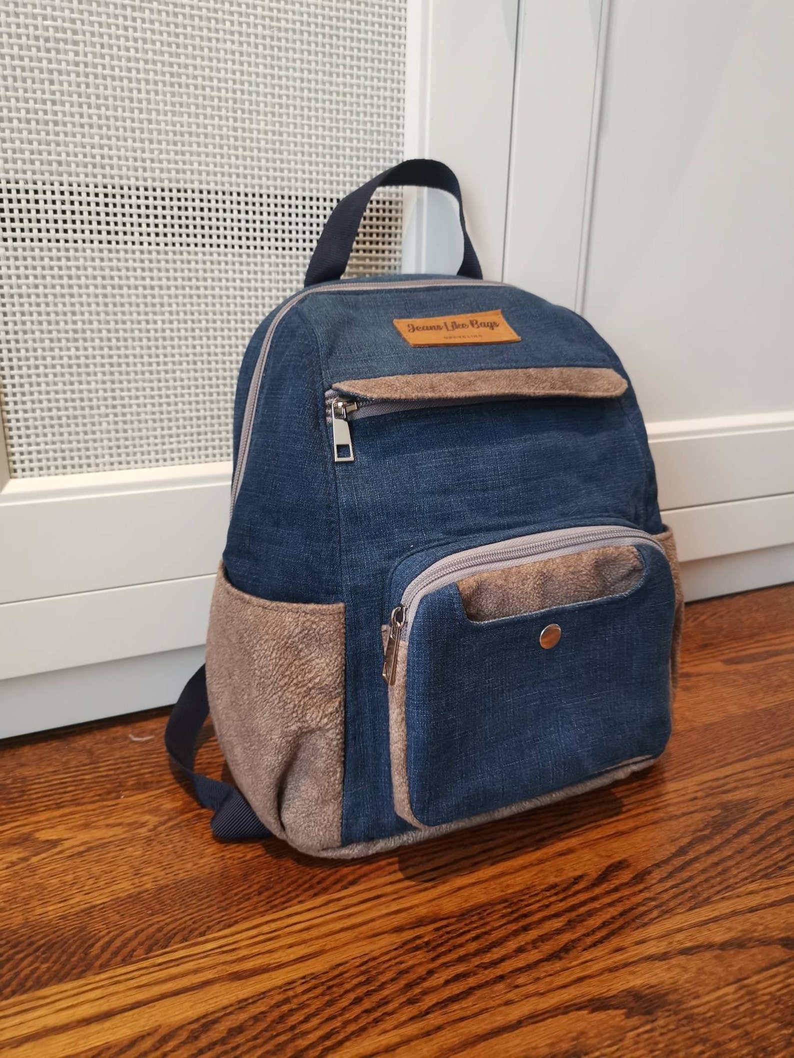 Upcycled Backpack Hand Made With Denim and Suede Materials - Etsy