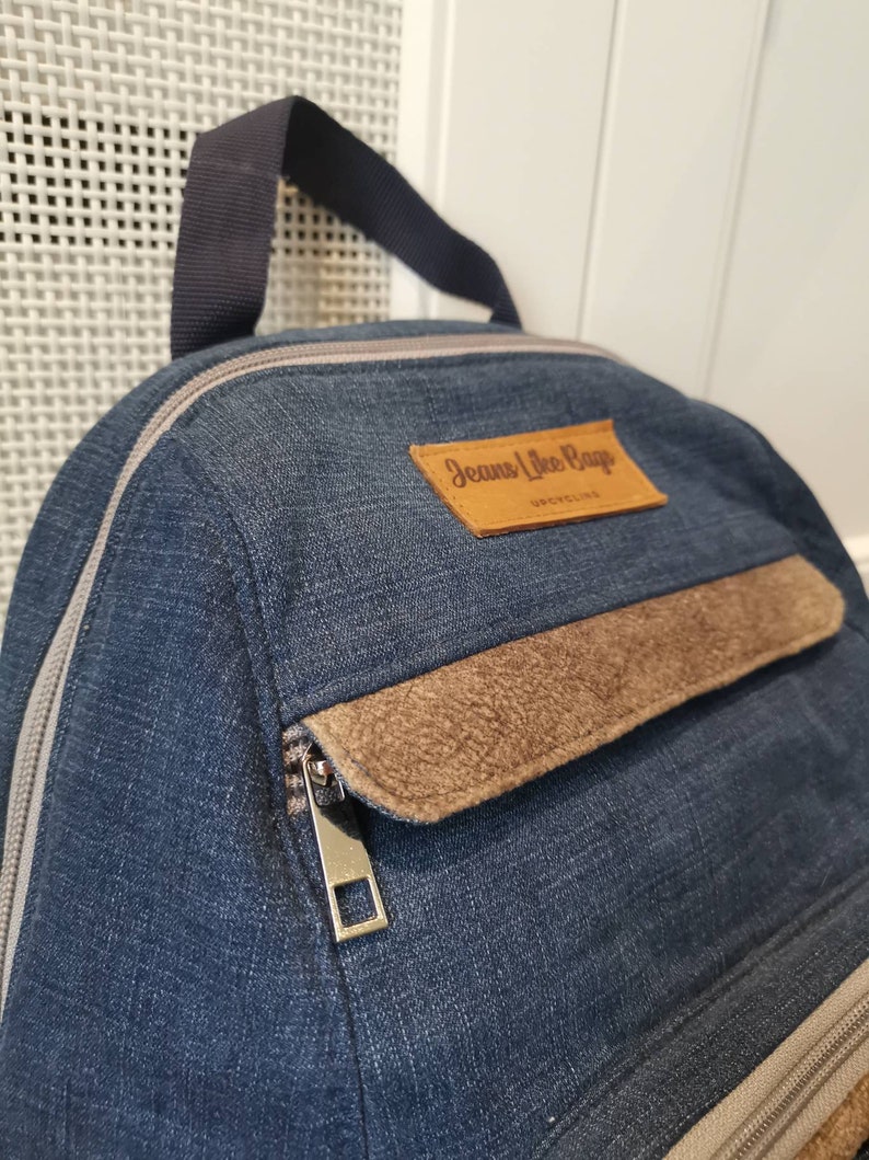 Upcycled Backpack Hand Made With Denim and Suede Materials - Etsy