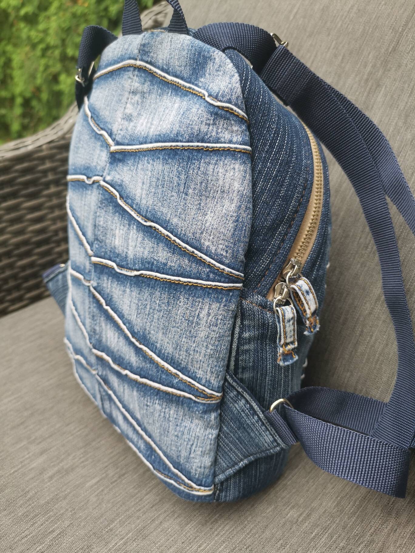 Upcycled Denim Beckpack, Recycled Jeans Bag, Kids Backpack, Girls ...