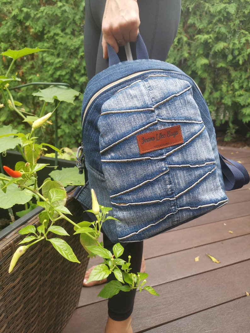 Upcycled Denim Beckpack, Recycled Jeans Bag, Kids Backpack, Girls ...