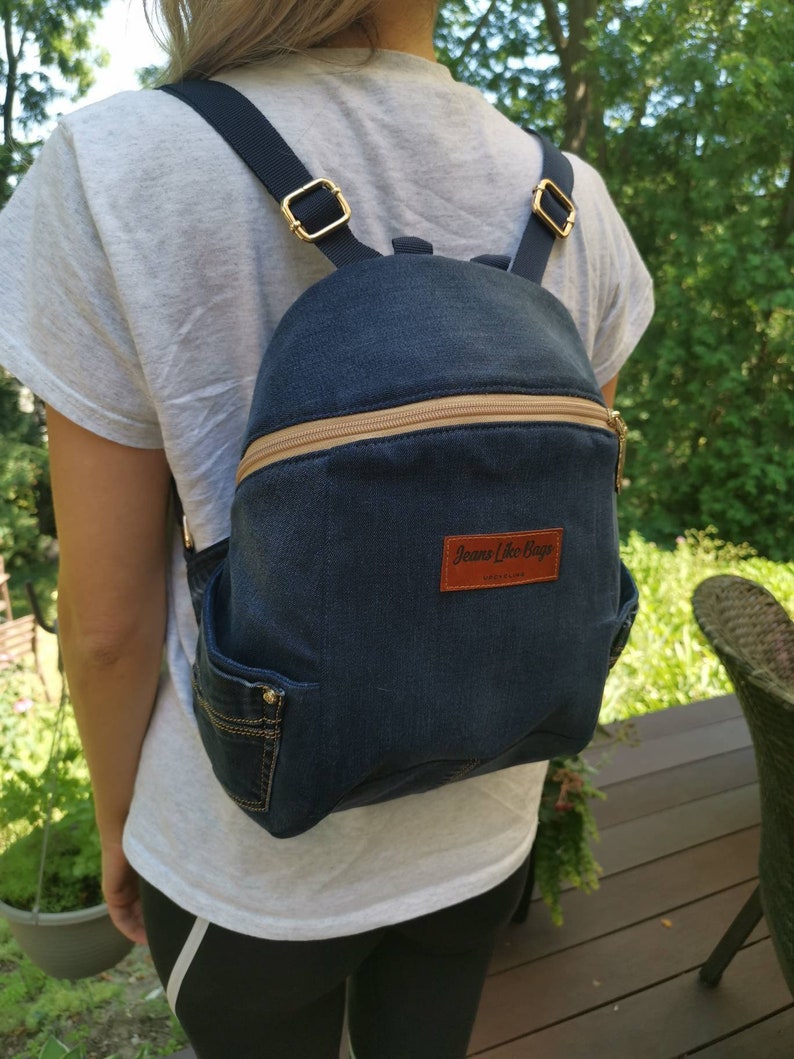 Upcycled Denim Beckpack, Recycled Jeans Bag, Kids Backpack, Girls ...