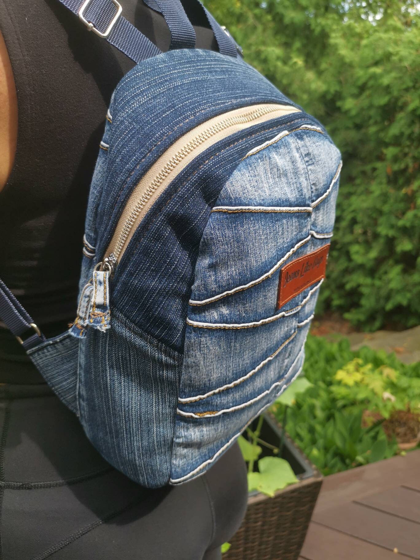 Upcycled Denim Beckpack, Recycled Jeans Bag, Kids Backpack, Girls ...