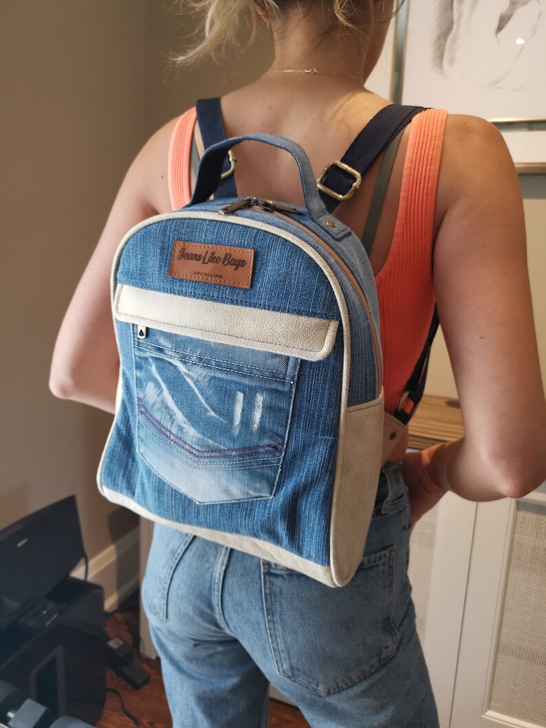 Denim Backpack, Beach Bag, Recycled Jeans, Kids Jeans Backpack , Girls ...
