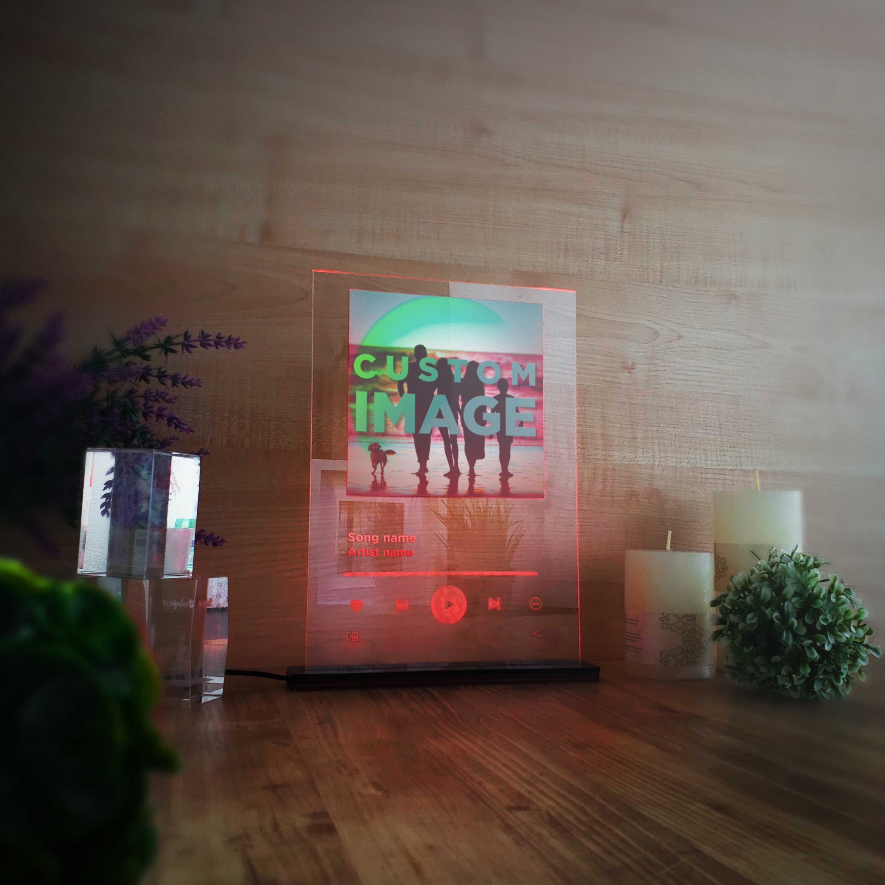 Custom Print Your Album Cover Led Light Acrylic Poster Spotify Apple ...