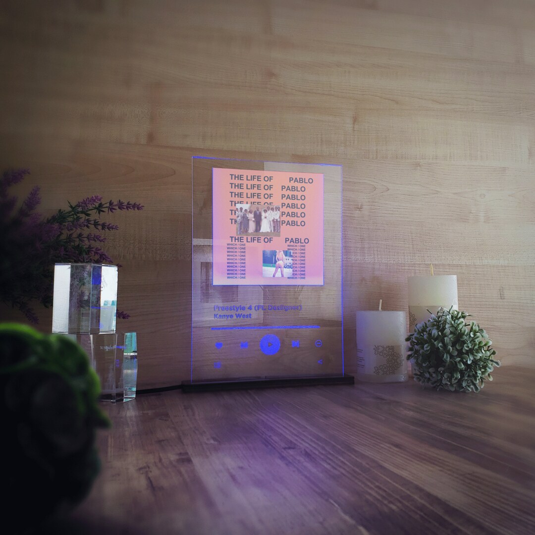 Custom Album Led Light Acrylic Poster Spotify Apple Music Night Lamp ...