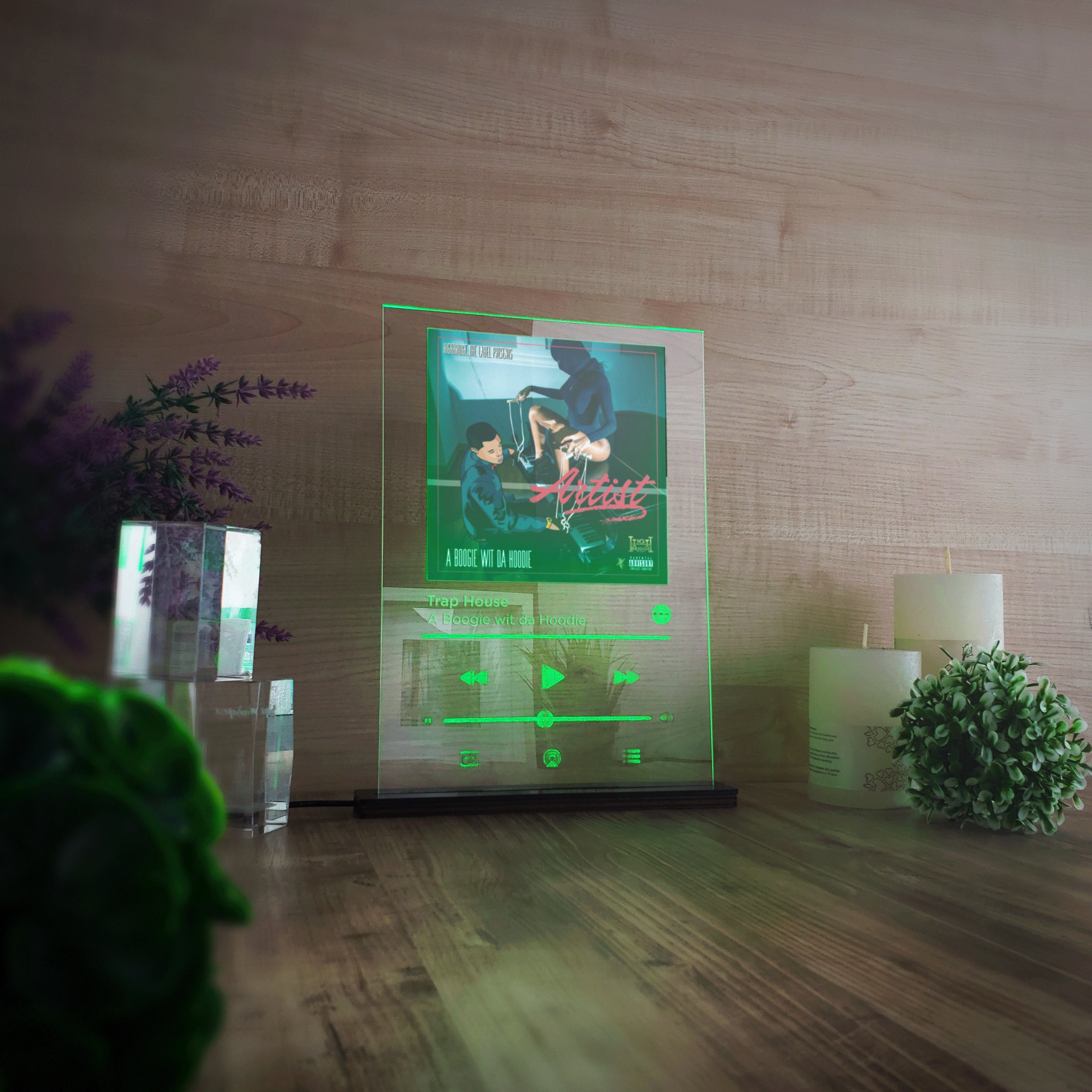 Custom Album Led Light Acrylic Poster Spotify Apple Music Night Lamp ...