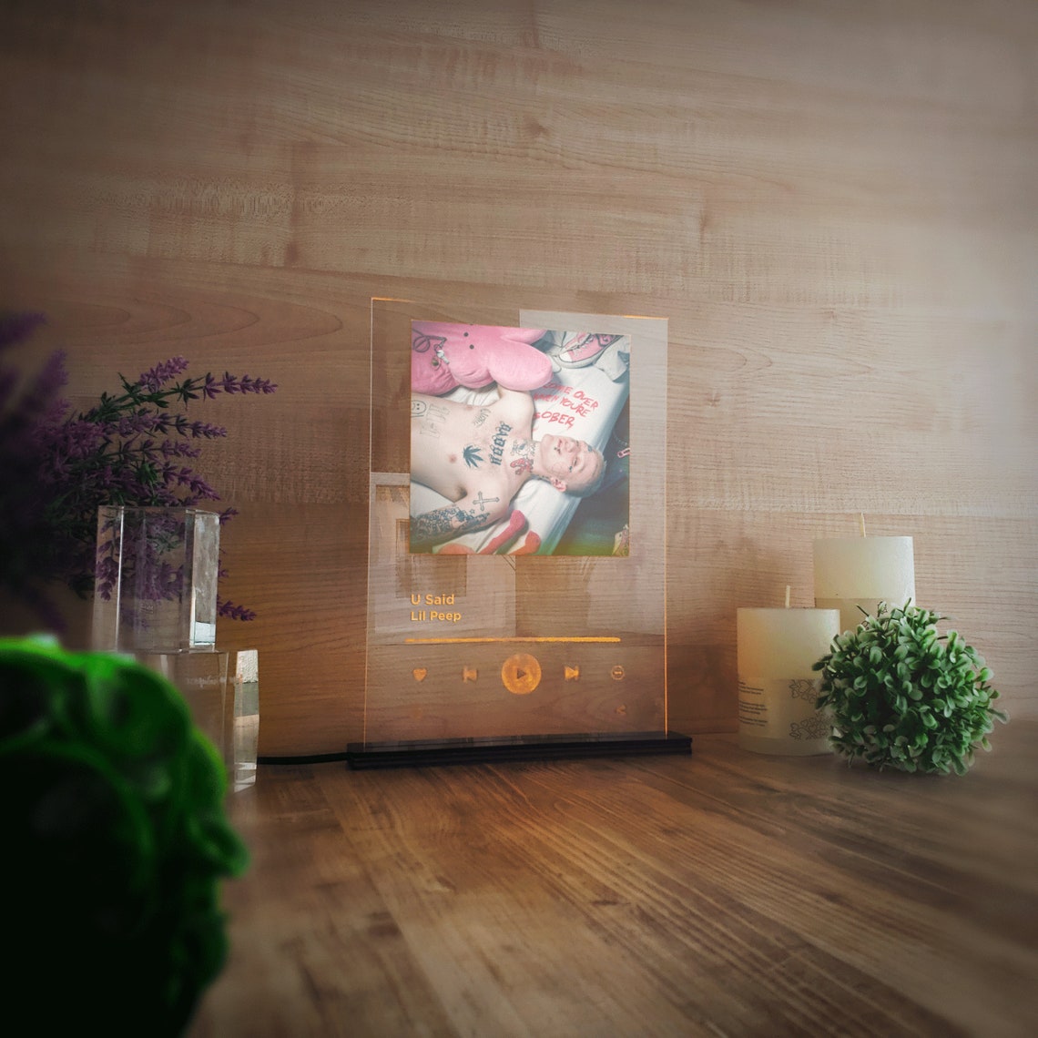 Custom Album Led Light Acrylic Poster Spotify Apple Music Night Lamp ...