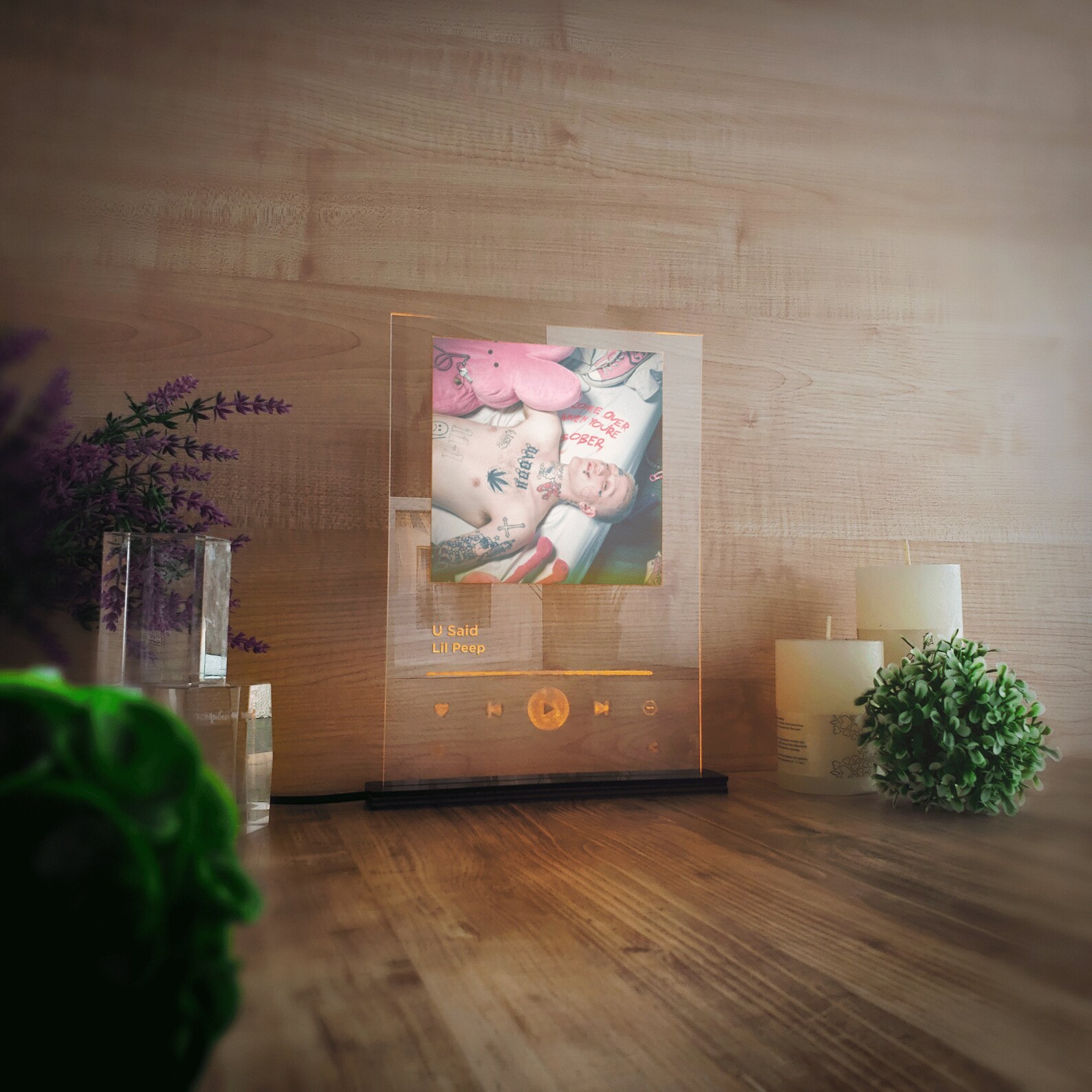 Custom Album Led Light Acrylic Poster Spotify Apple Music Night Lamp ...